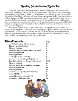 READING COMPREHENSION MYSTERY STORIES AND QUESTIONS, grades 5-7 - Made ...