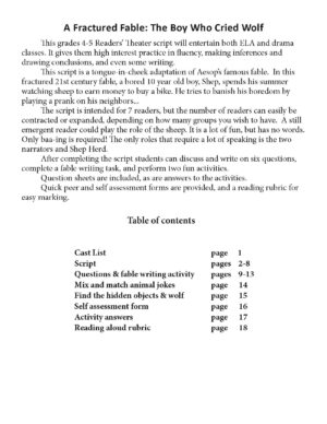 Readers' Theater Aesop's Fable Fun: The Boy Who Cried Wolf GRADES 3-4 ...