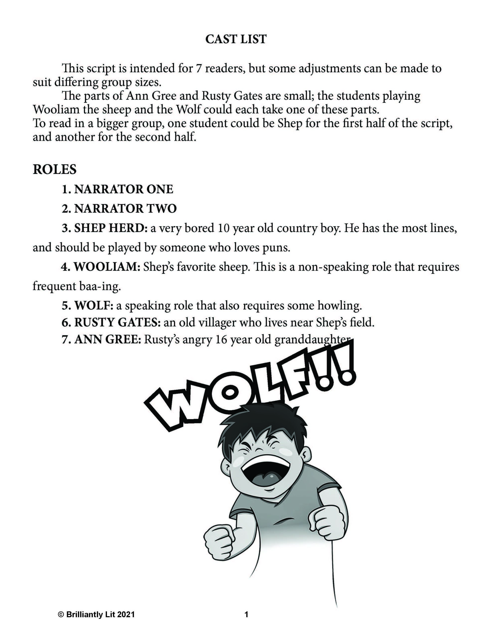 Readers' Theater Aesop's Fable Fun: The Boy Who Cried Wolf GRADES 3-4 ...