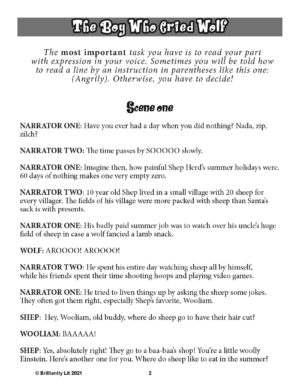 Readers' Theater Aesop's Fable Fun: The Boy Who Cried Wolf GRADES 3-4 ...