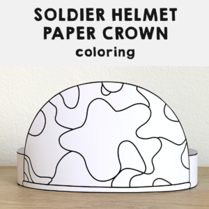 Soldier Helmet Paper Crown Headband Printable Military Coloring Craft ...