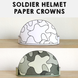 Soldier Helmet Paper Crowns Headband Printable Military Coloring Craft ...