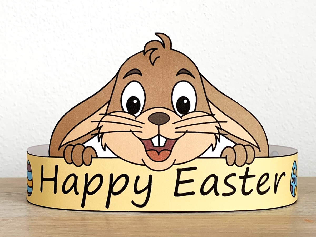 Easter Bunny Paper Crown Headband Printable Costume Craft Activity ...