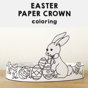 Easter Bunny Eggs Paper Crowns Headband Printable Coloring Craft ...