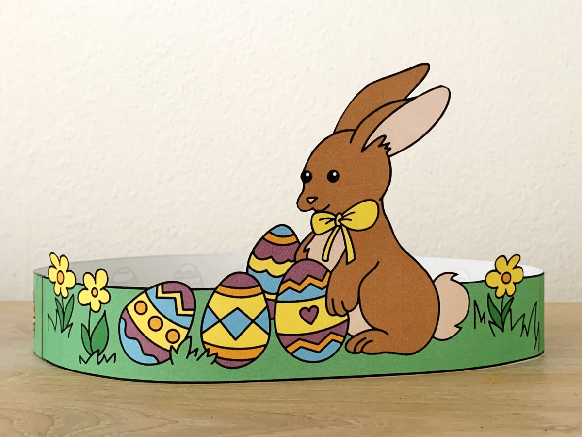 Easter Bunny Eggs Paper Crown Headband Printable Costume Craft Activity ...