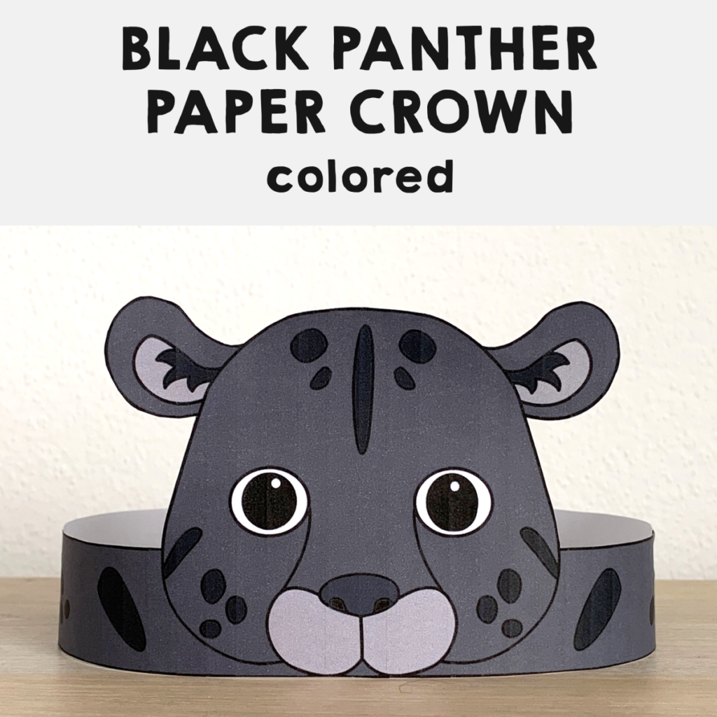 Black Panther Paper Crown Jungle Animal Headband Printable Costume ...