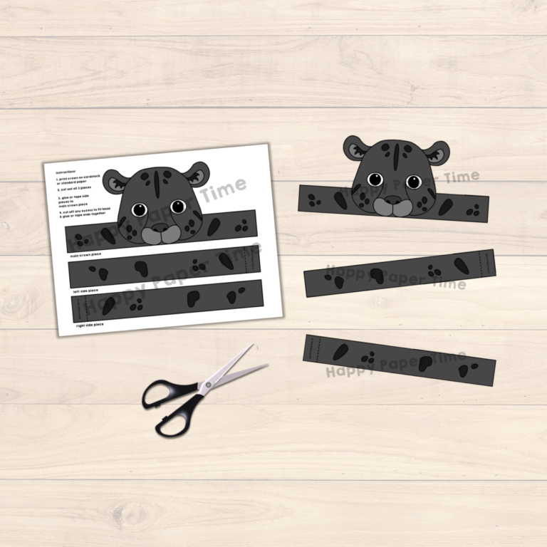 Black Panther Paper Crown Jungle Animal Headband Printable Costume ...