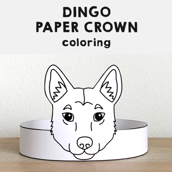 Dingo Paper Crown Australian Animal Headband Printable Coloring Craft ...