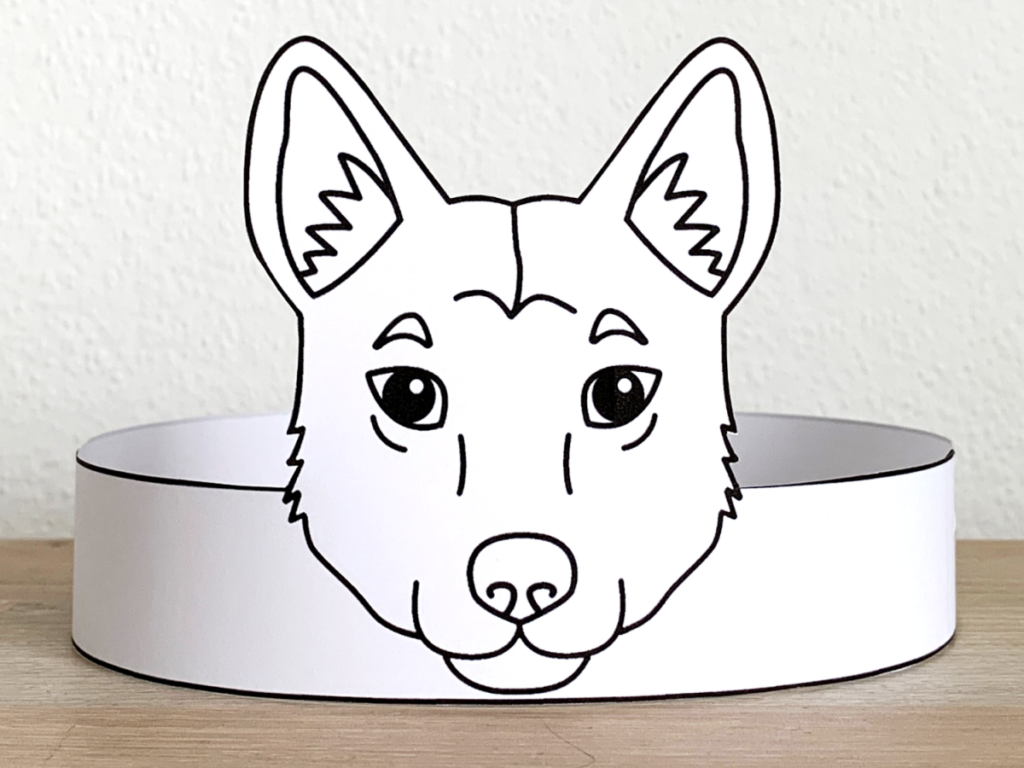 Dingo Paper Crown Australian Animal Headband Printable Coloring Craft ...