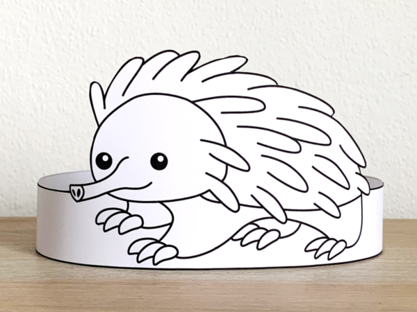 Echidna Paper Crowns Australian Animal Headband Printable Coloring ...