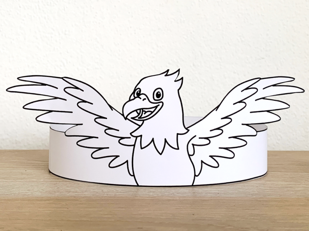 Eagle Paper Crowns American Animal Headband Printable Coloring Craft ...