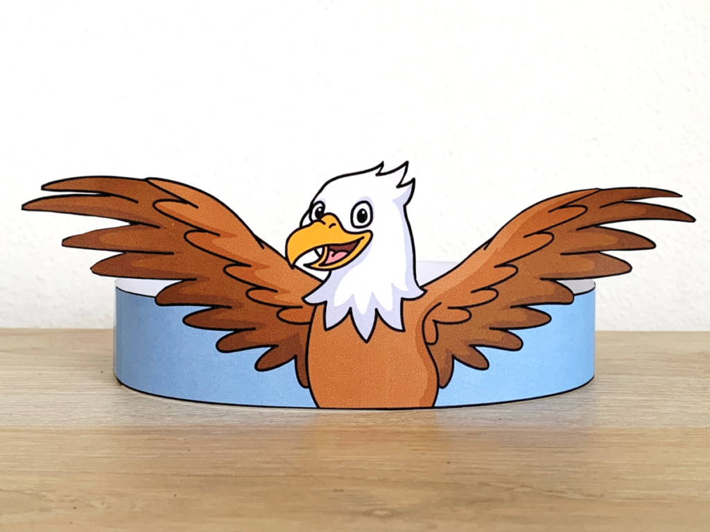 Eagle Paper Crowns American Animal Headband Printable Coloring Craft ...