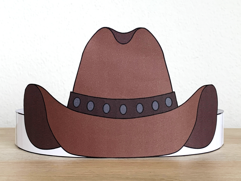 Cowboy Hat Paper Crown Printable Wild West Costume Craft Activity for ...