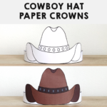 Cowboy Hat Paper Crown Printable Wild West Coloring Craft Activitys ...