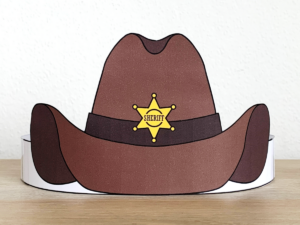 Sheriff Hat Paper Crowns Printable Wild West Coloring Craft Activity ...