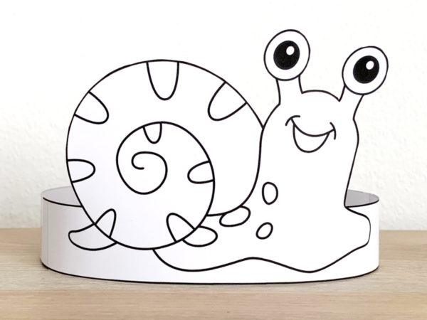 Snail Paper Crown Printable Animal Bug Coloring Craft Activity Hat ...