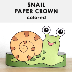 Snail Paper Crown Printable Animal Bug Costume Craft Activity Hat ...