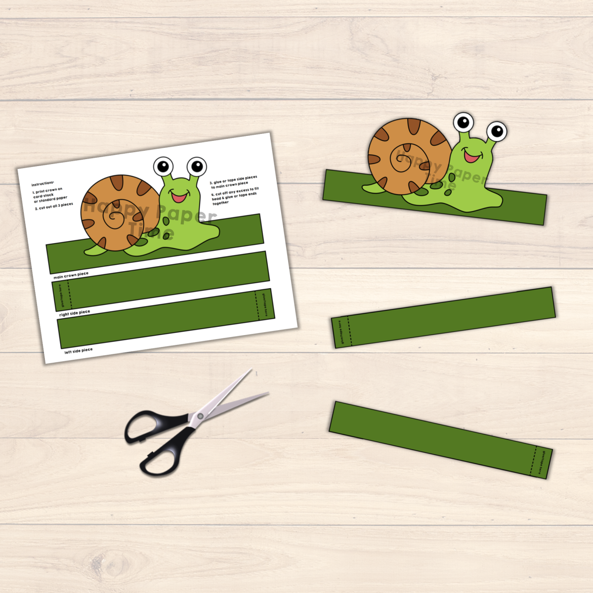 Snail Paper Crowns Printable Animal Bug Coloring Craft Activity ...