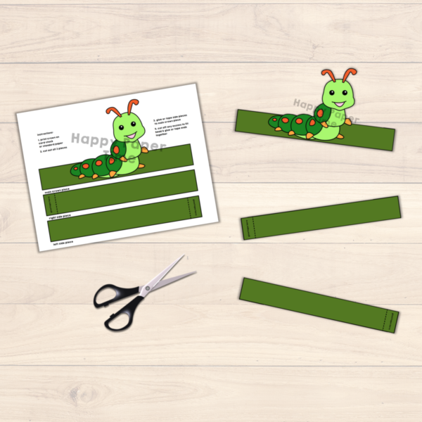 Caterpillar Paper Crown Printable Bug Insect Costume Craft Activity ...