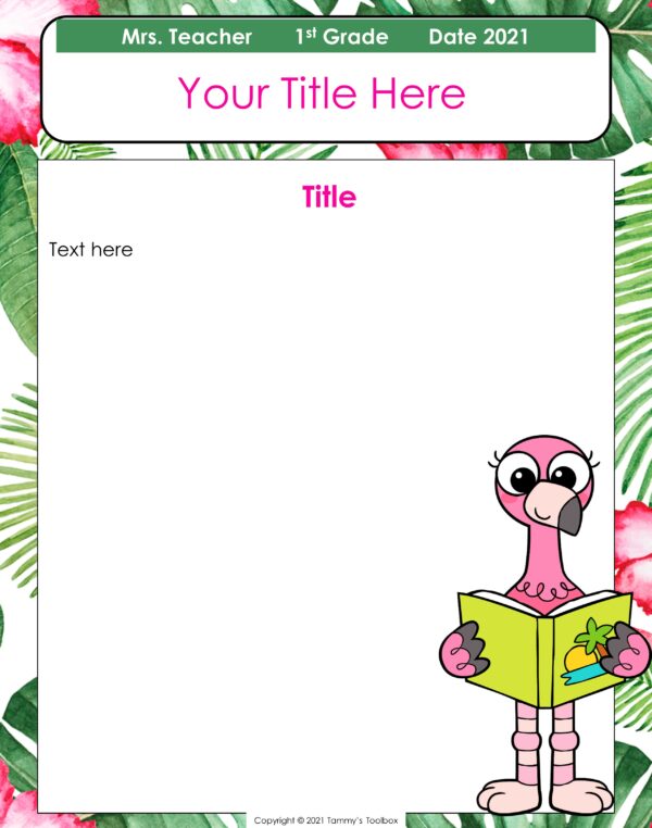 Classroom Newsletters in Tropical Theme - Made By Teachers