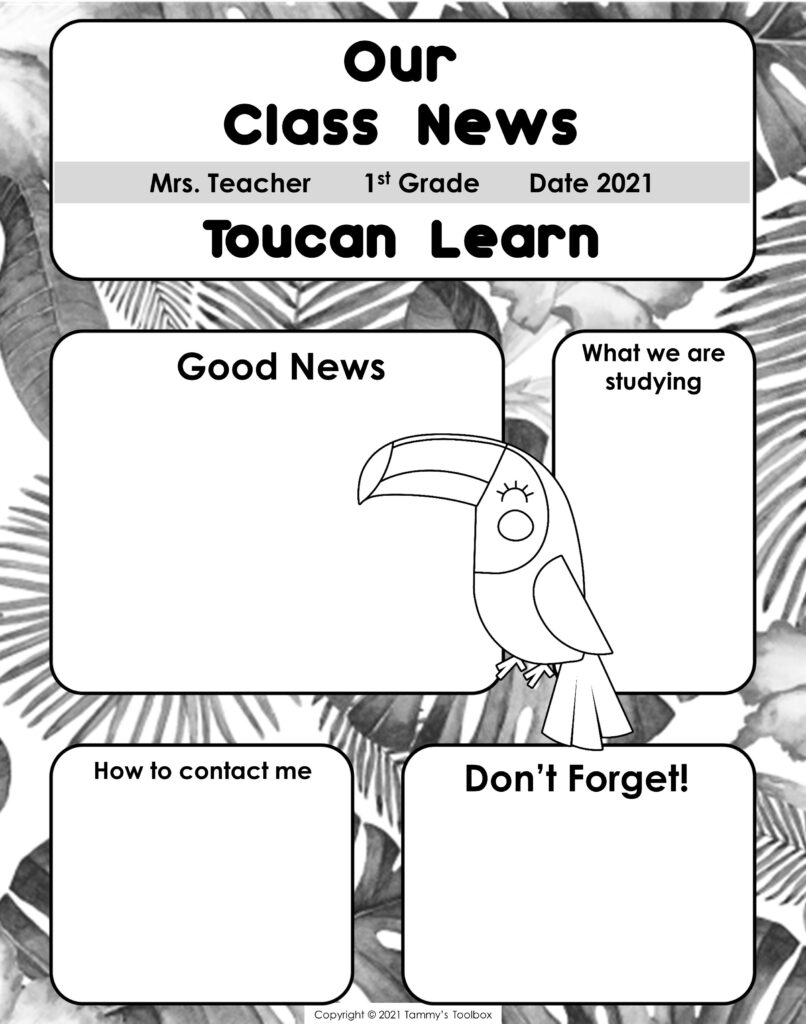 Classroom Newsletters in Tropical Theme - Made By Teachers