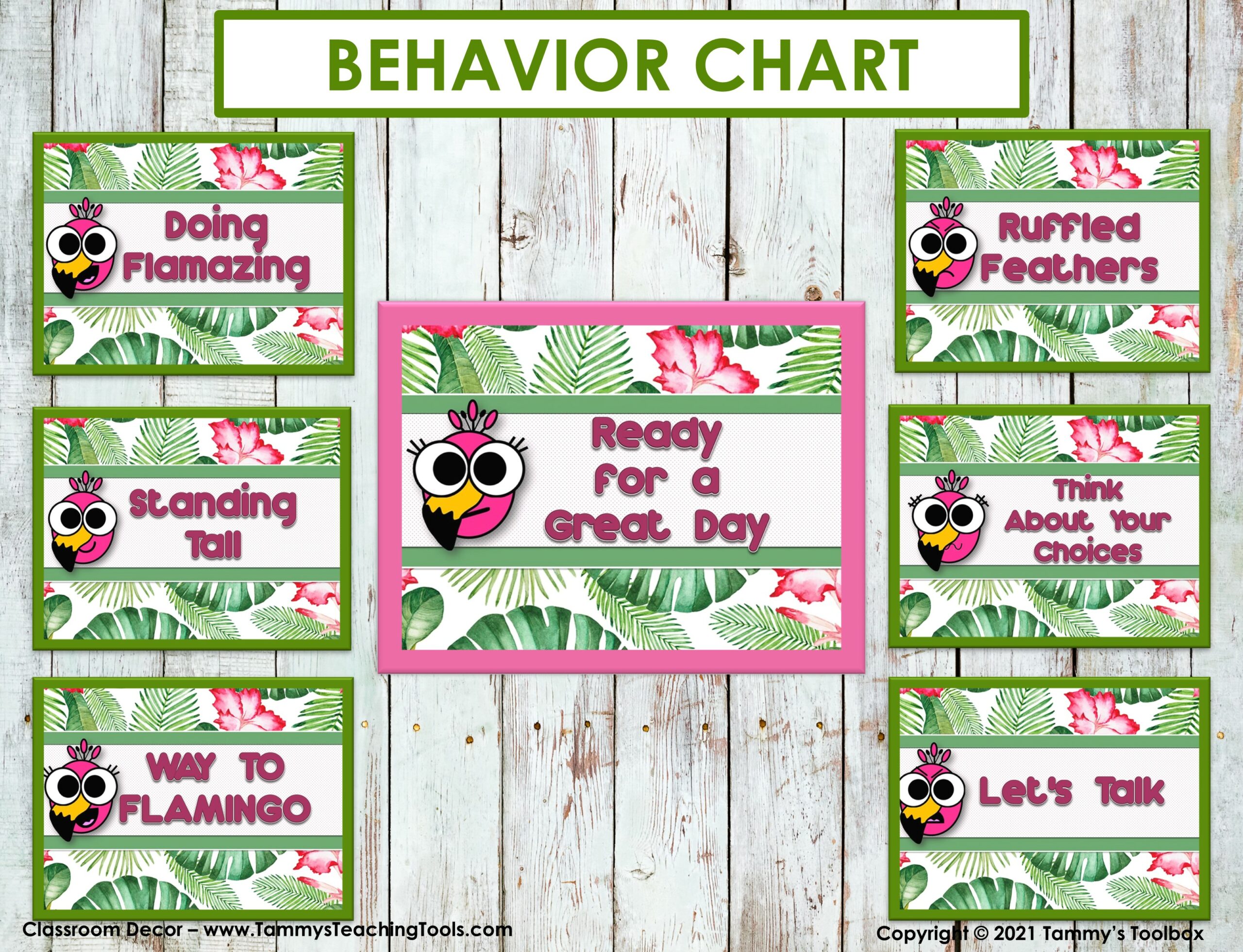 Classroom Schedule and Management Set in Tropical Theme - Made By Teachers