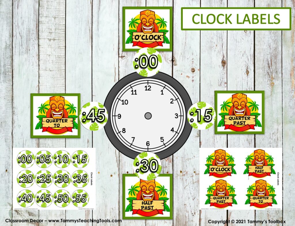 Classroom Schedule and Management Set in Tropical Theme - Made By Teachers