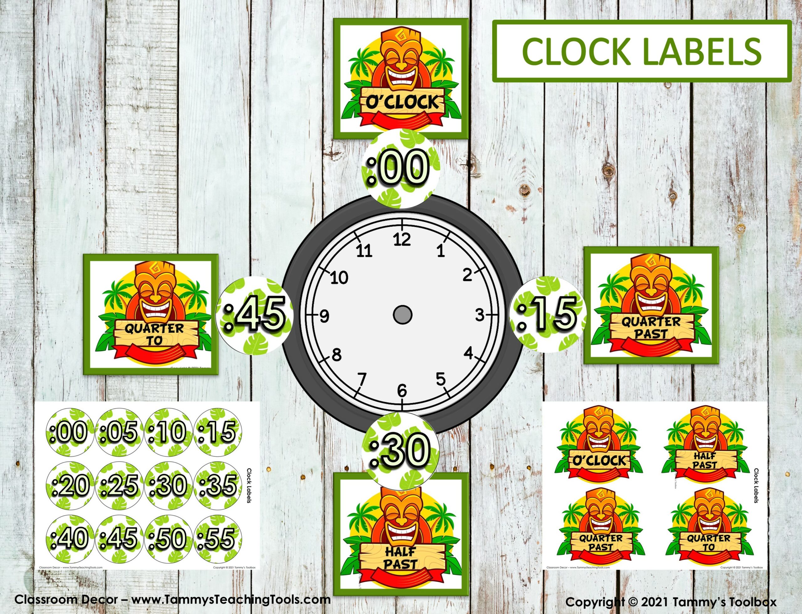 Classroom Schedule and Management Set in Tropical Theme - Made By Teachers