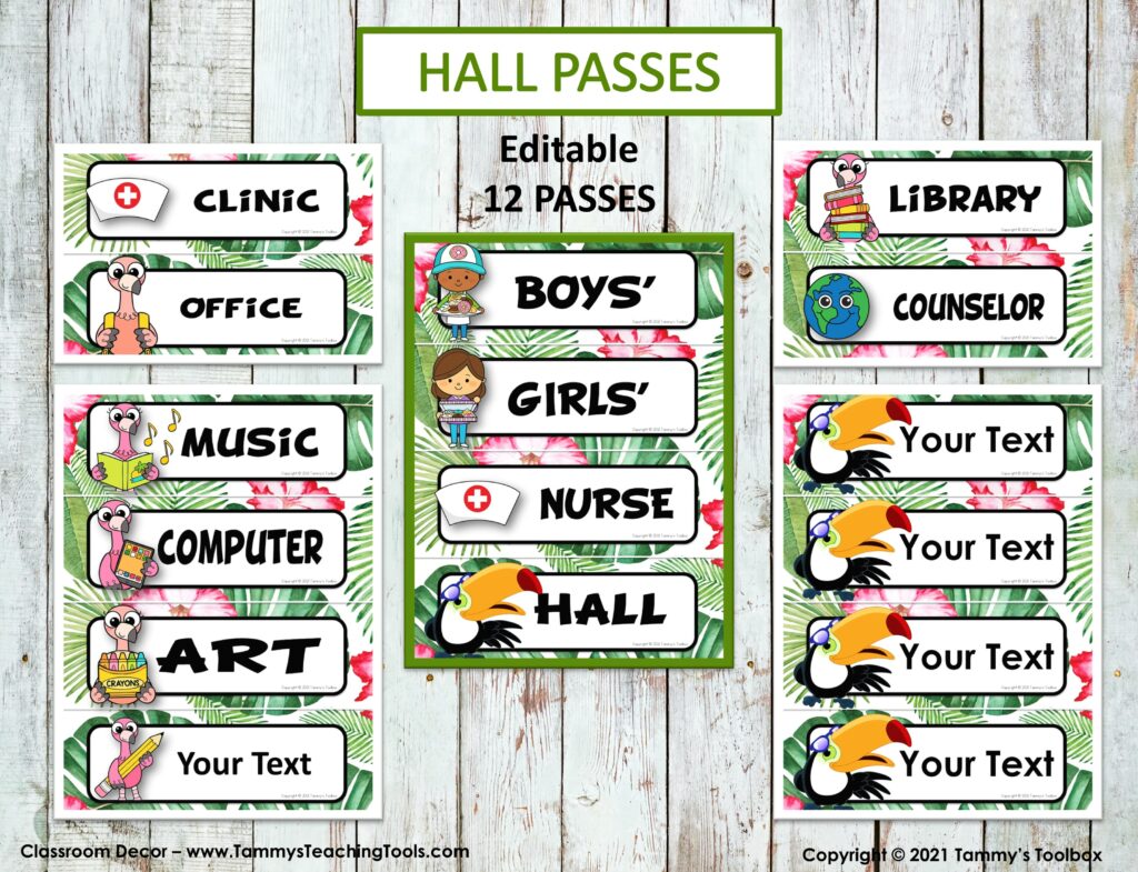 Classroom Schedule and Management Set in Tropical Theme - Made By Teachers
