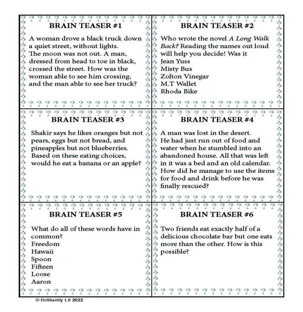 60 ELA BRAIN TEASER MINI MYSTERIES AND LOGIC PUZZLES: Critical Thinking ...