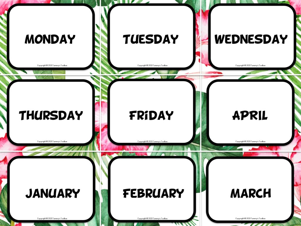 Classroom Supply Labels and Organization Labels in Tropical Theme ...