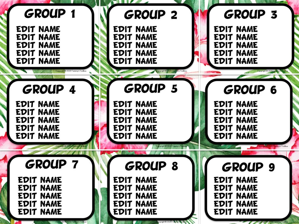 Classroom Center Labels in Tropical Theme | Made By Teachers