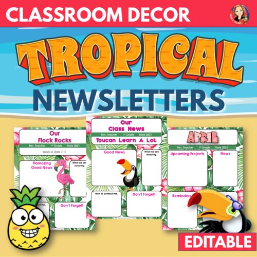 Tropical Classroom Decor Bundle Editable - Made By Teachers