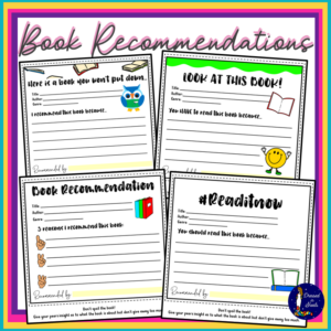Book Recommendations Forms for Students - Made By Teachers
