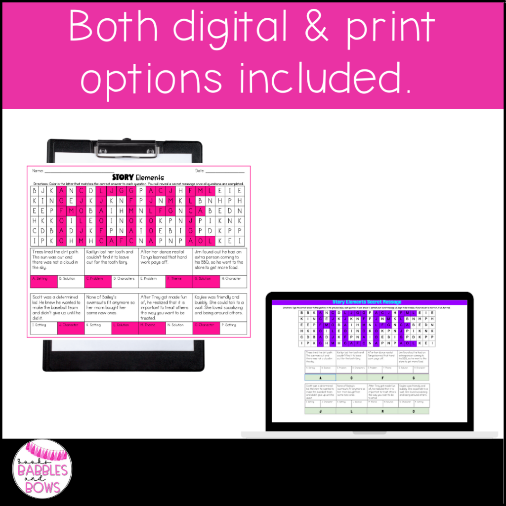 Story Elements Activity- Digital and Print - Made By Teachers