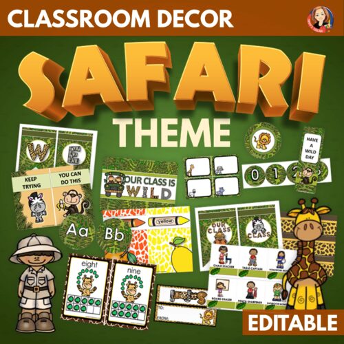 Jungle Safari Theme Classroom Decor Editable | Made By Teachers