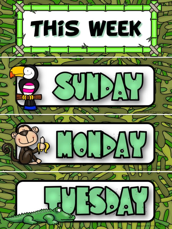 Jungle Safari Decor Calendar and Class Schedule - Made By Teachers