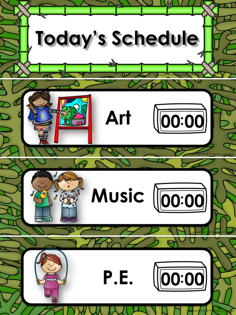 Jungle Safari Decor Calendar and Class Schedule - Made By Teachers