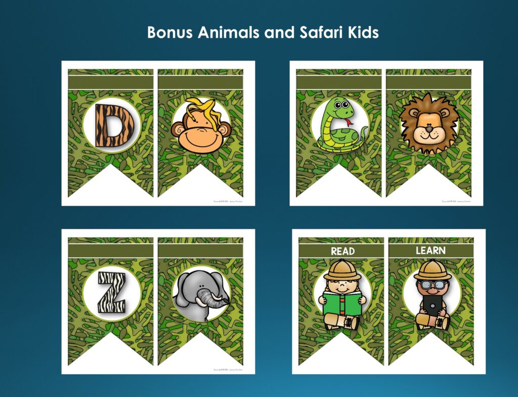 Safari Jungle Theme Classroom Decor Growth Mindset Banners - Made By ...