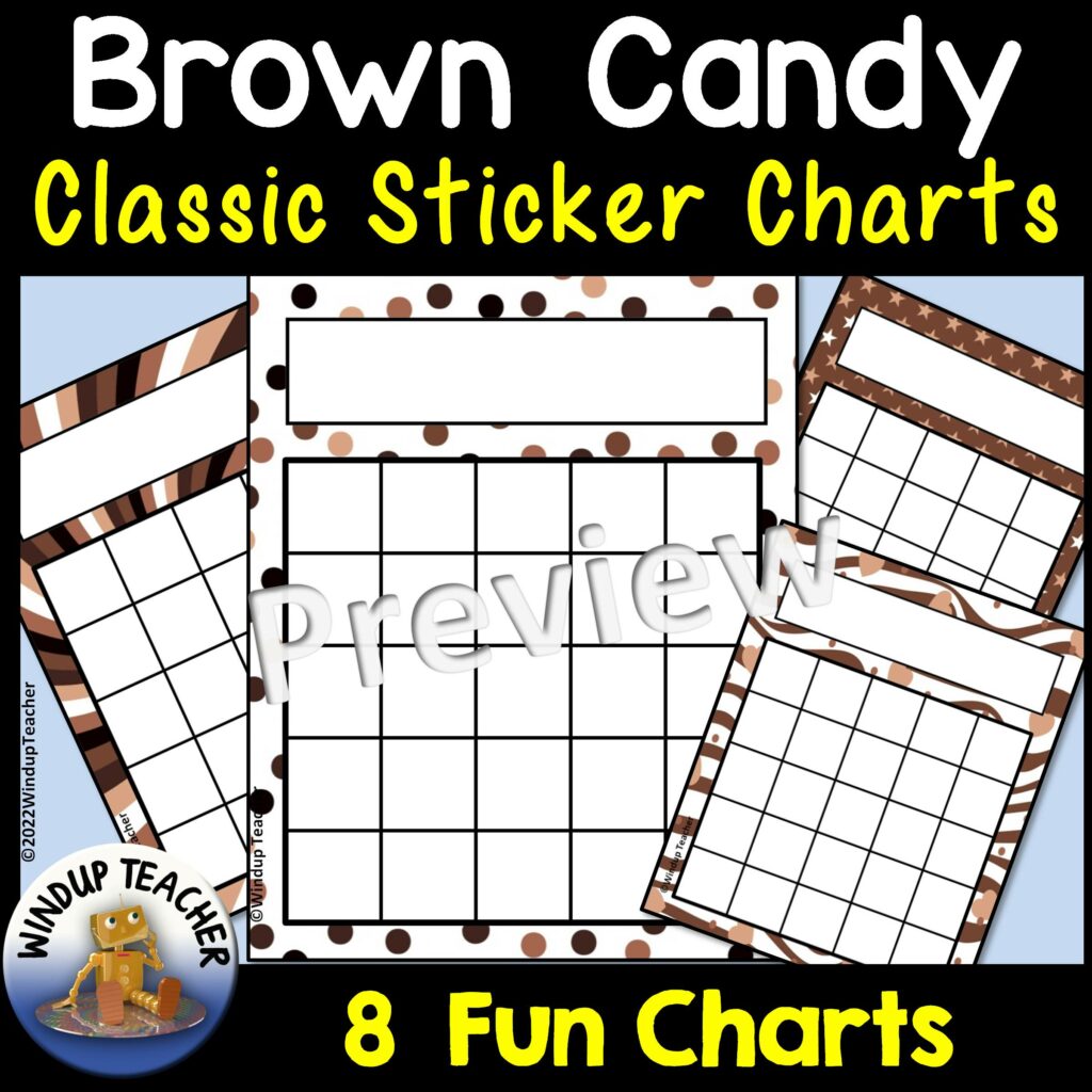 Brown Coffee Candy Classic Sticker Charts - Made By Teachers