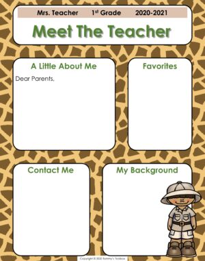 Digital and Printable Classroom Newsletters in Jungle Safari | Made By ...