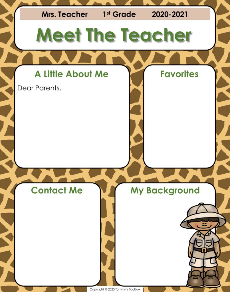 Digital and Printable Classroom Newsletters in Jungle Safari | Made By ...