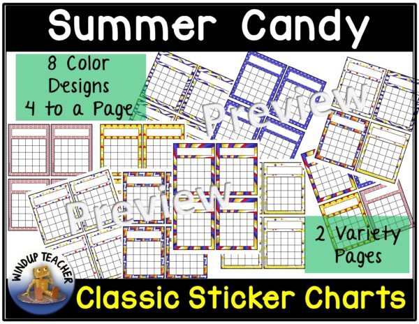 Summer Candy Classic Sticker Charts | Made By Teachers