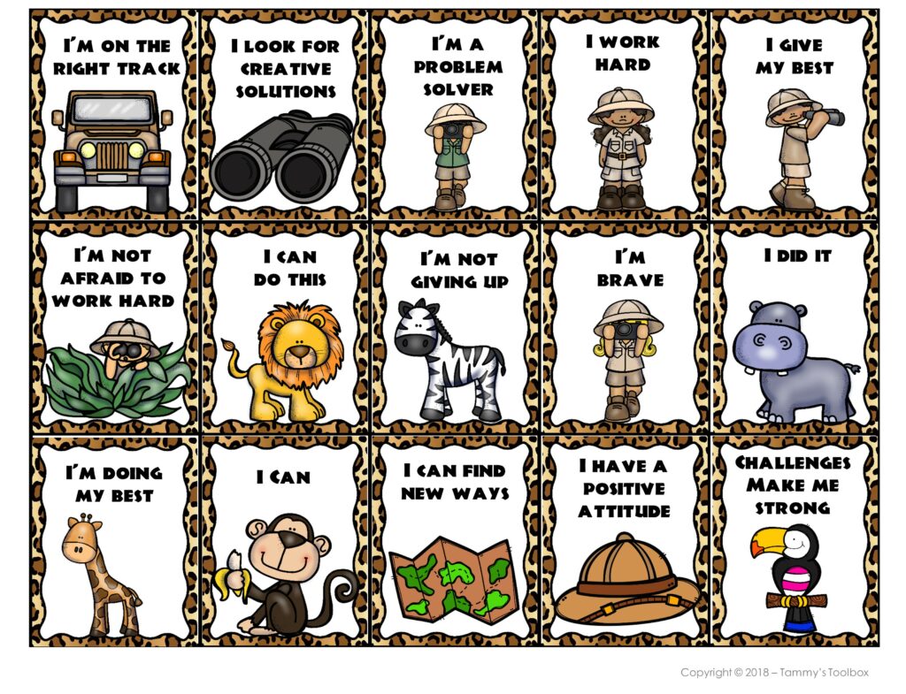 Free Growth Mindset Reward Tags in Safari Theme - Made By Teachers