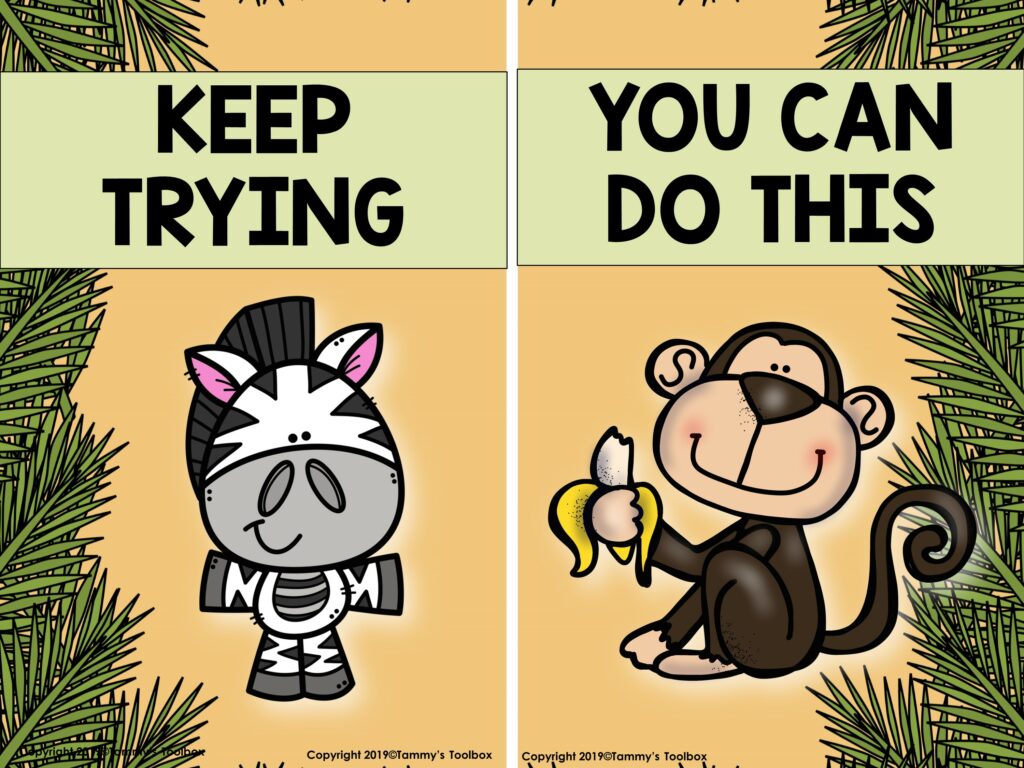 Classroom Decor Growth Mindset Jungle Safari Editable Bundle - Made By ...