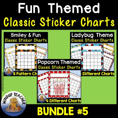 Fun Sticker Charts CLASSIC LINE BUNDLE #5 | Made By Teachers