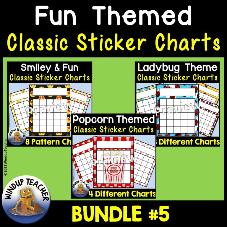 Fun Sticker Charts CLASSIC LINE BUNDLE #5 - Made By Teachers