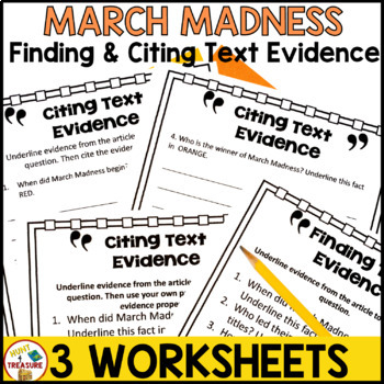 March Madness Informational Text | Finding and Citing Text Evidence ...