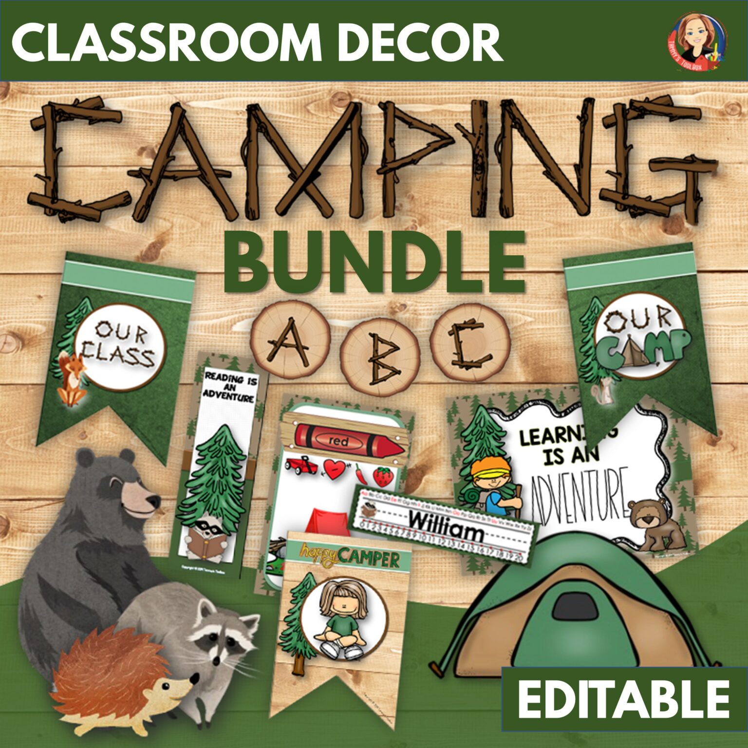 Classroom Decor Bundle in Camping Theme | Editable - Made By Teachers