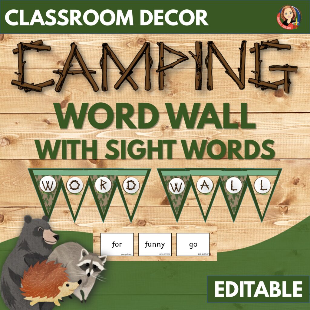 Sight Word and Phonics Word Wall Camping Theme - Made By Teachers